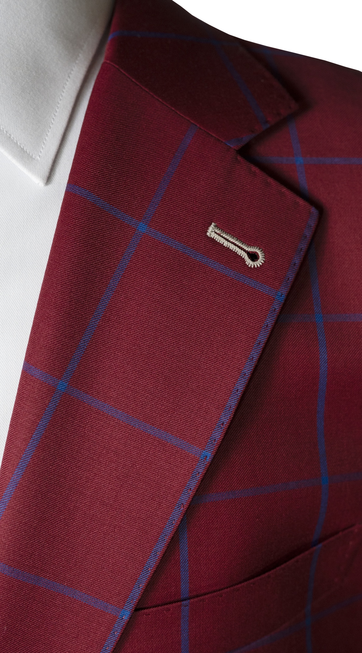 Crimson Red Windowpane Wool Suit | SUITABLEE