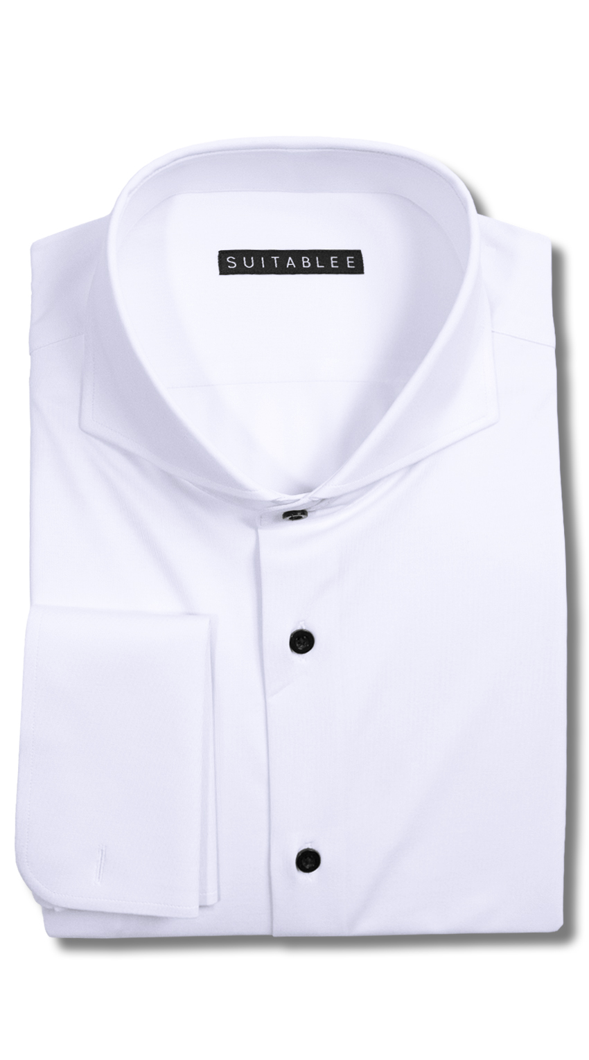 White Stretch Dress Shirt | SUITABLEE