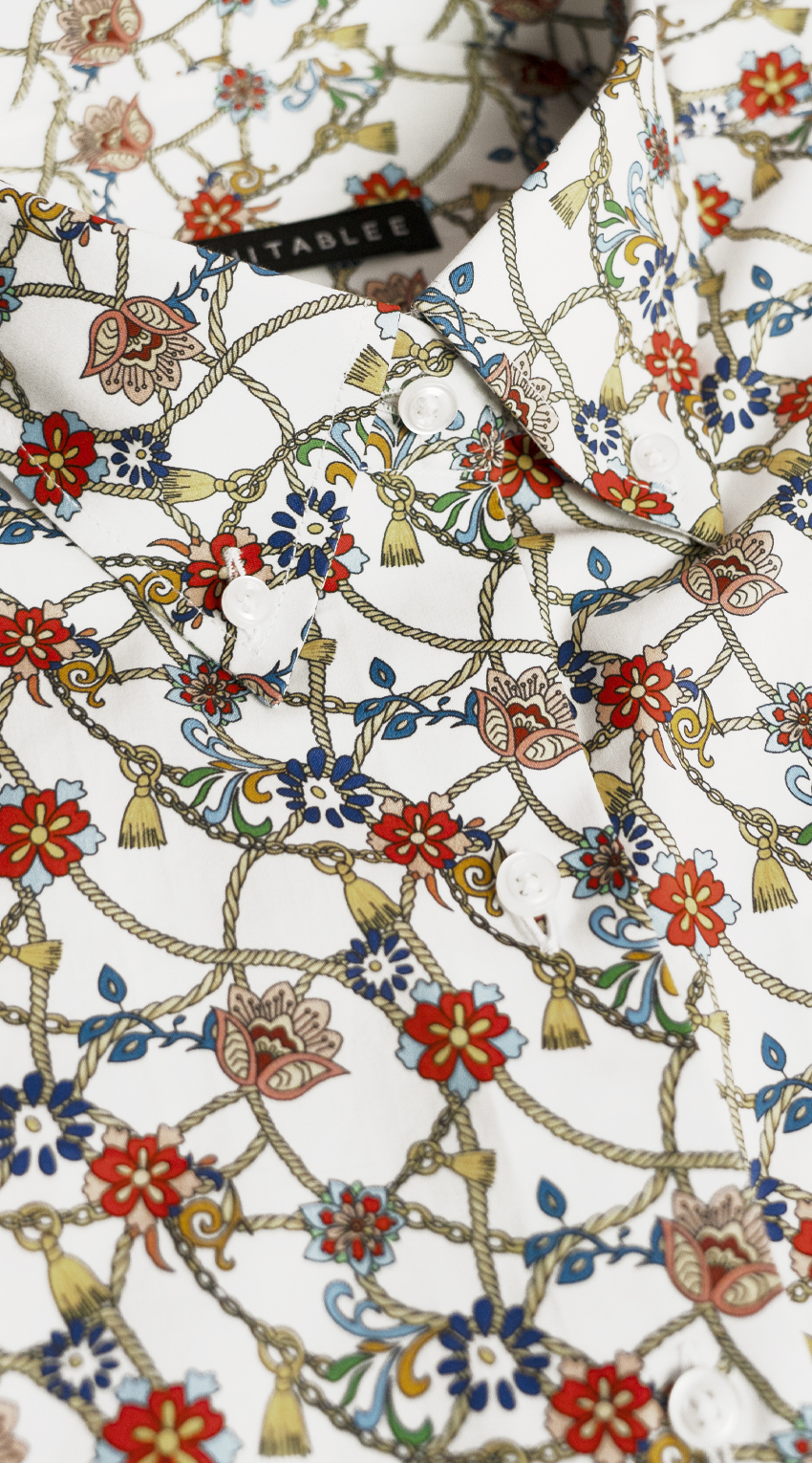 Floral String Dress Shirt by SUITABLEE