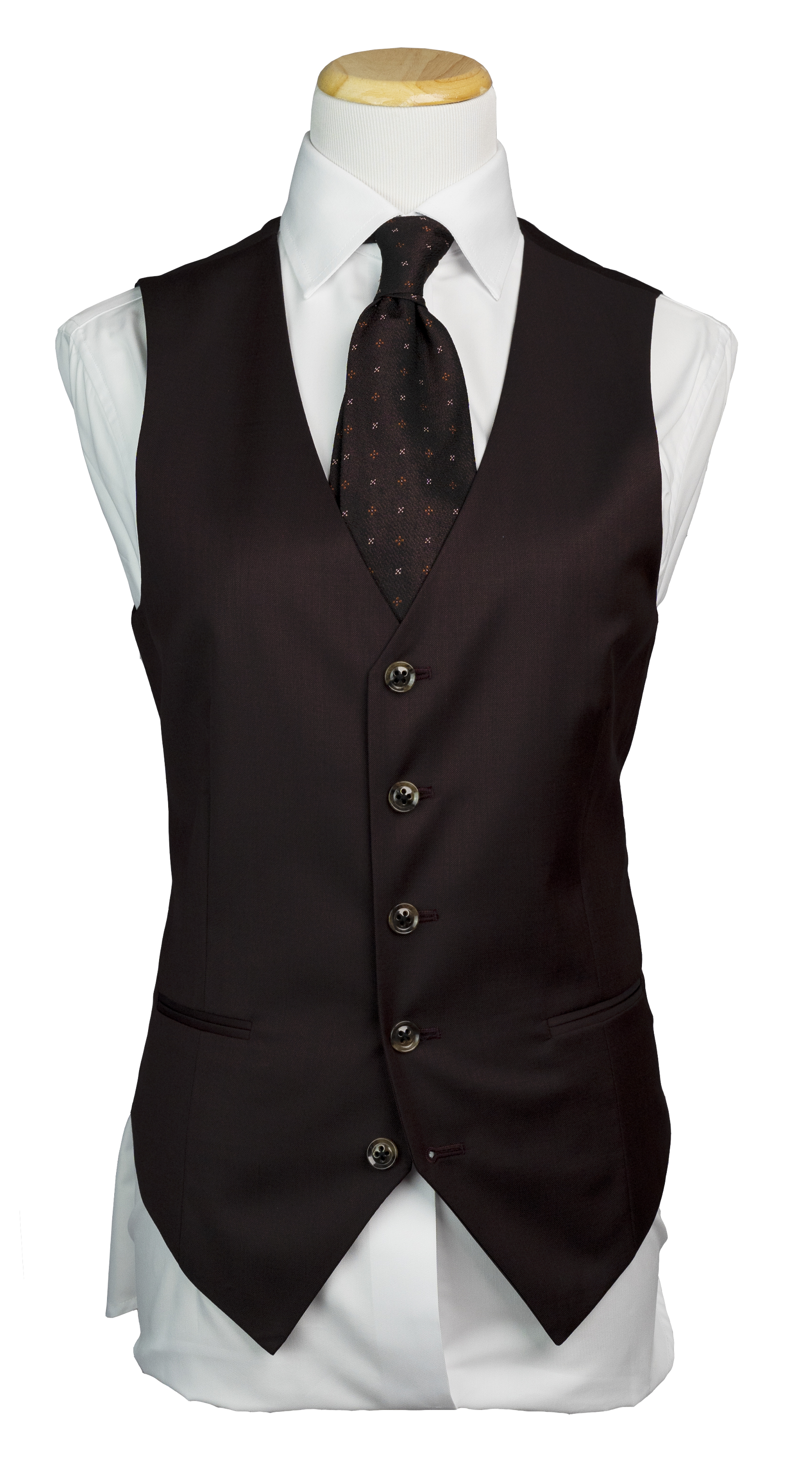 Maroon Three-Piece Wool Suit by SUITABLEE